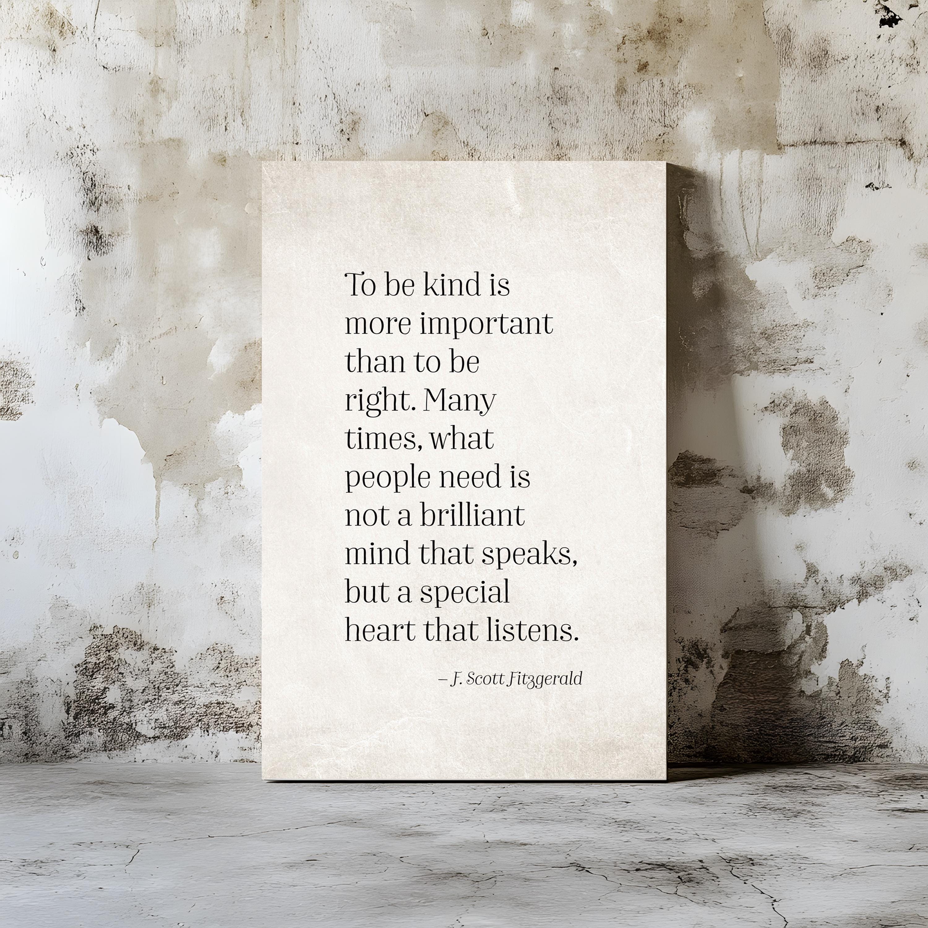 F. Scott Fitzgerald Quote Print: to Be Kind, Inspiring Wall Art ...