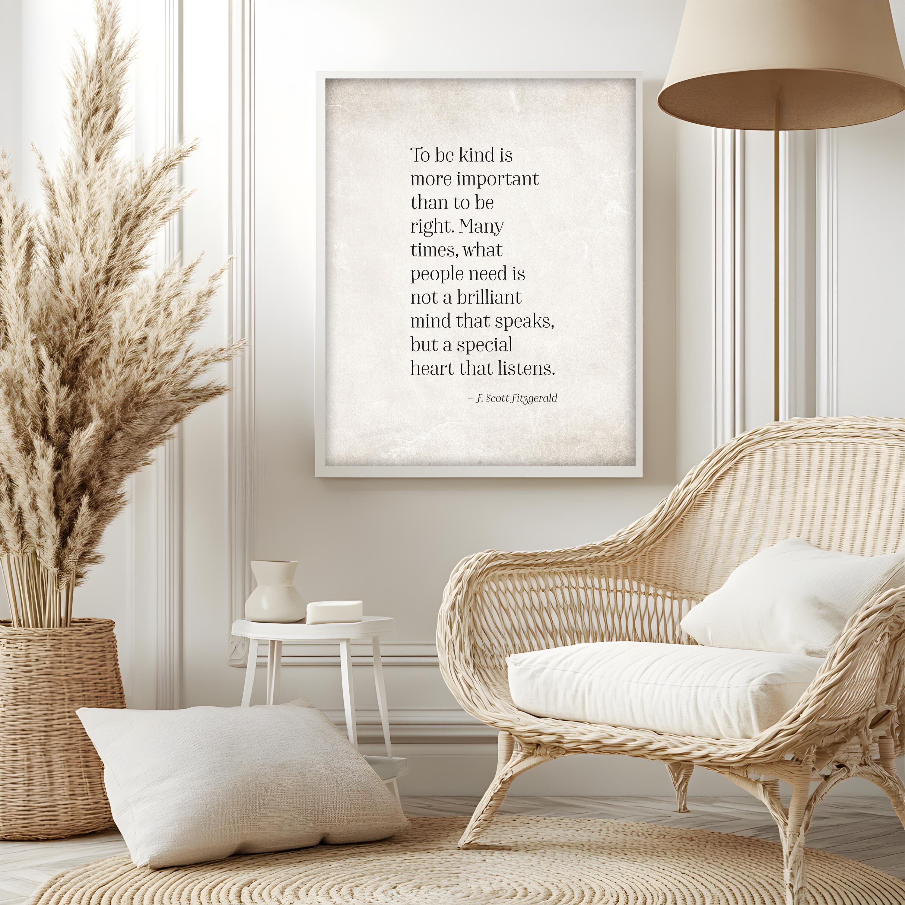 F. Scott Fitzgerald Quote Print: to Be Kind, Inspiring Wall Art ...