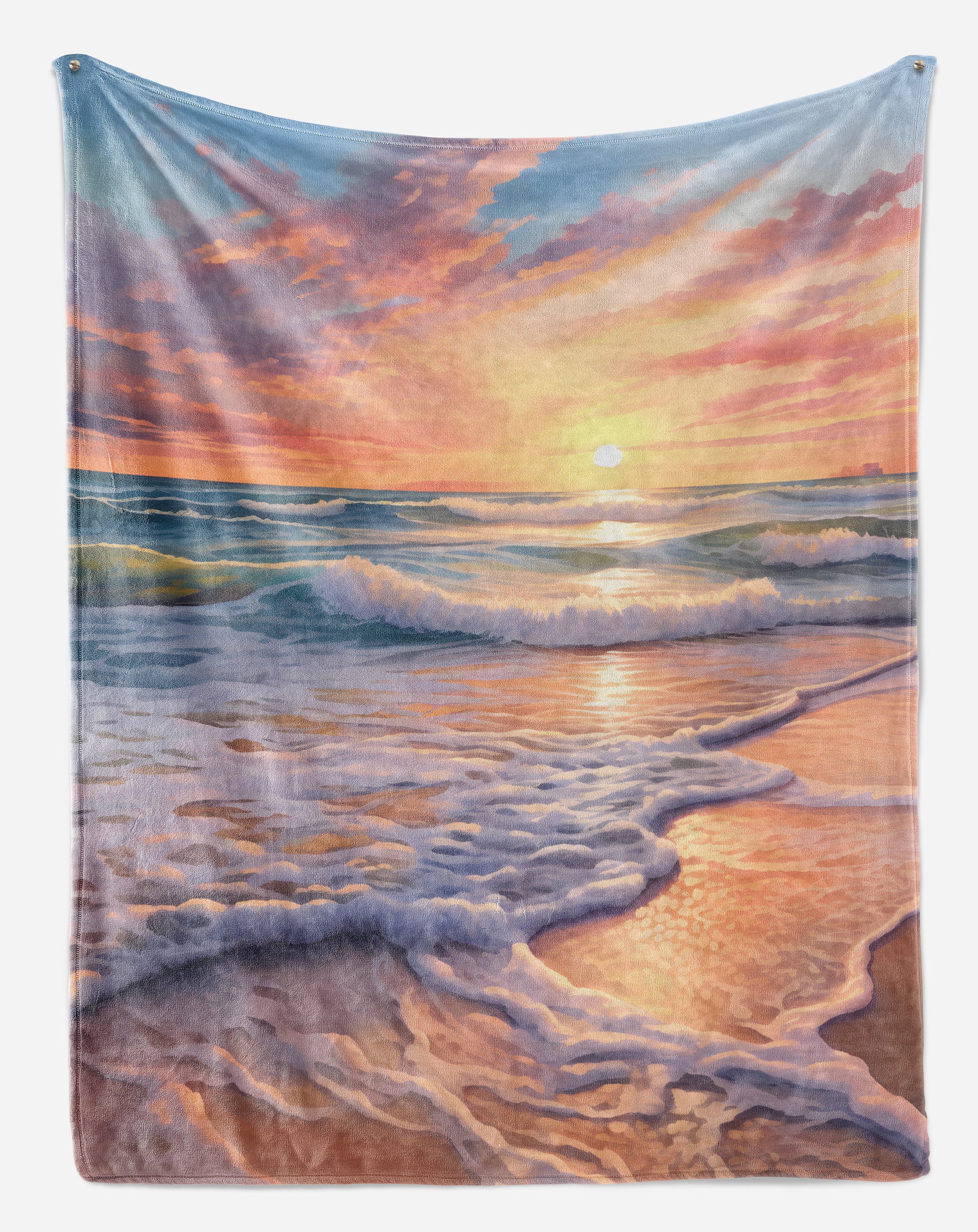 Beautiful Beach Scene Blanket, Original Art, Home Decor, Throw, Plush ...