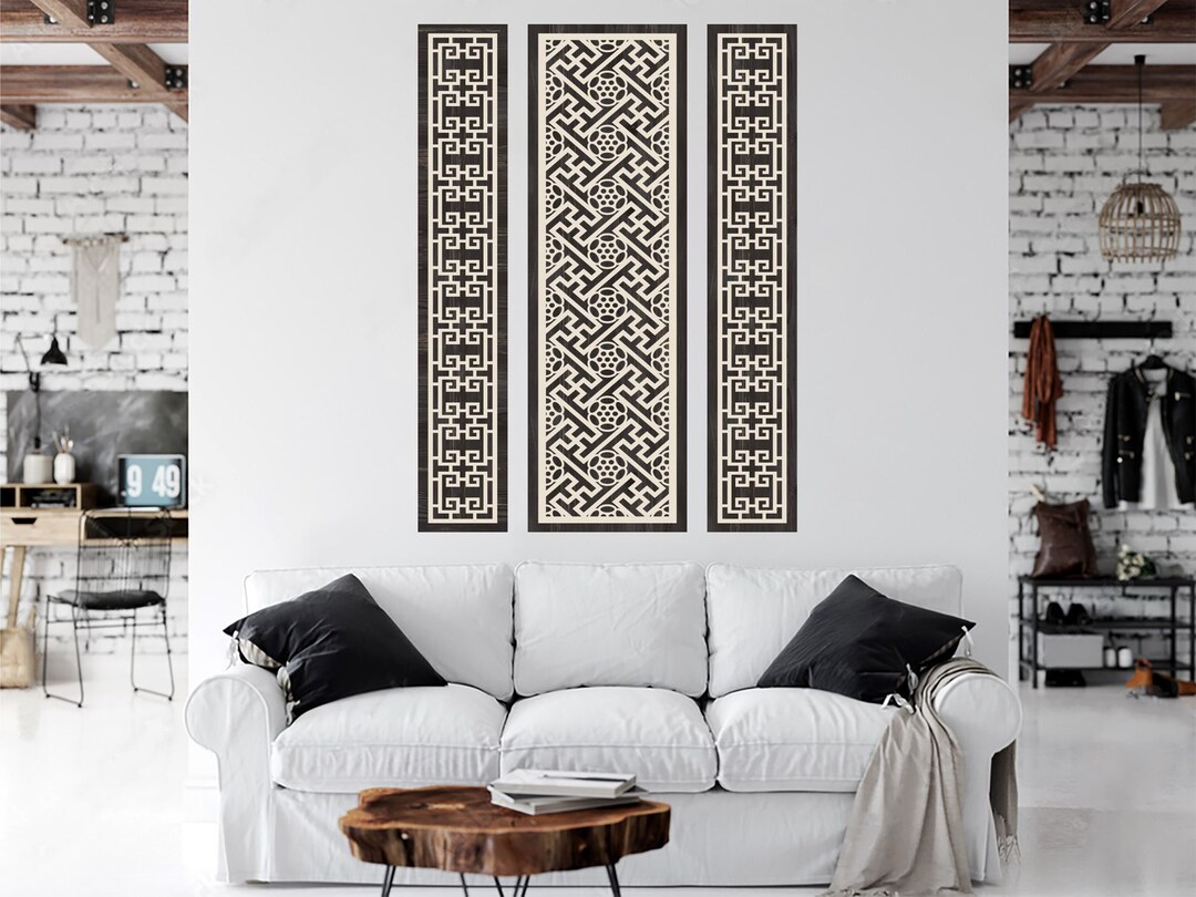 Wooden Geometric Pattern Wall Art Set, Wooden Geometric Pattern Wall ...