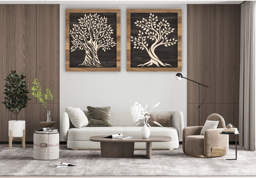 Tree Wall Decor, Wood Tree Wall Art, Large Wall Decor, Wood Home Decor ...