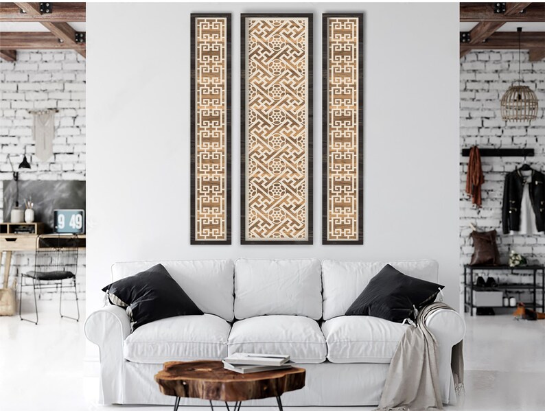 Wooden Geometric Pattern Wall Art Set, Wooden Geometric Pattern Wall ...