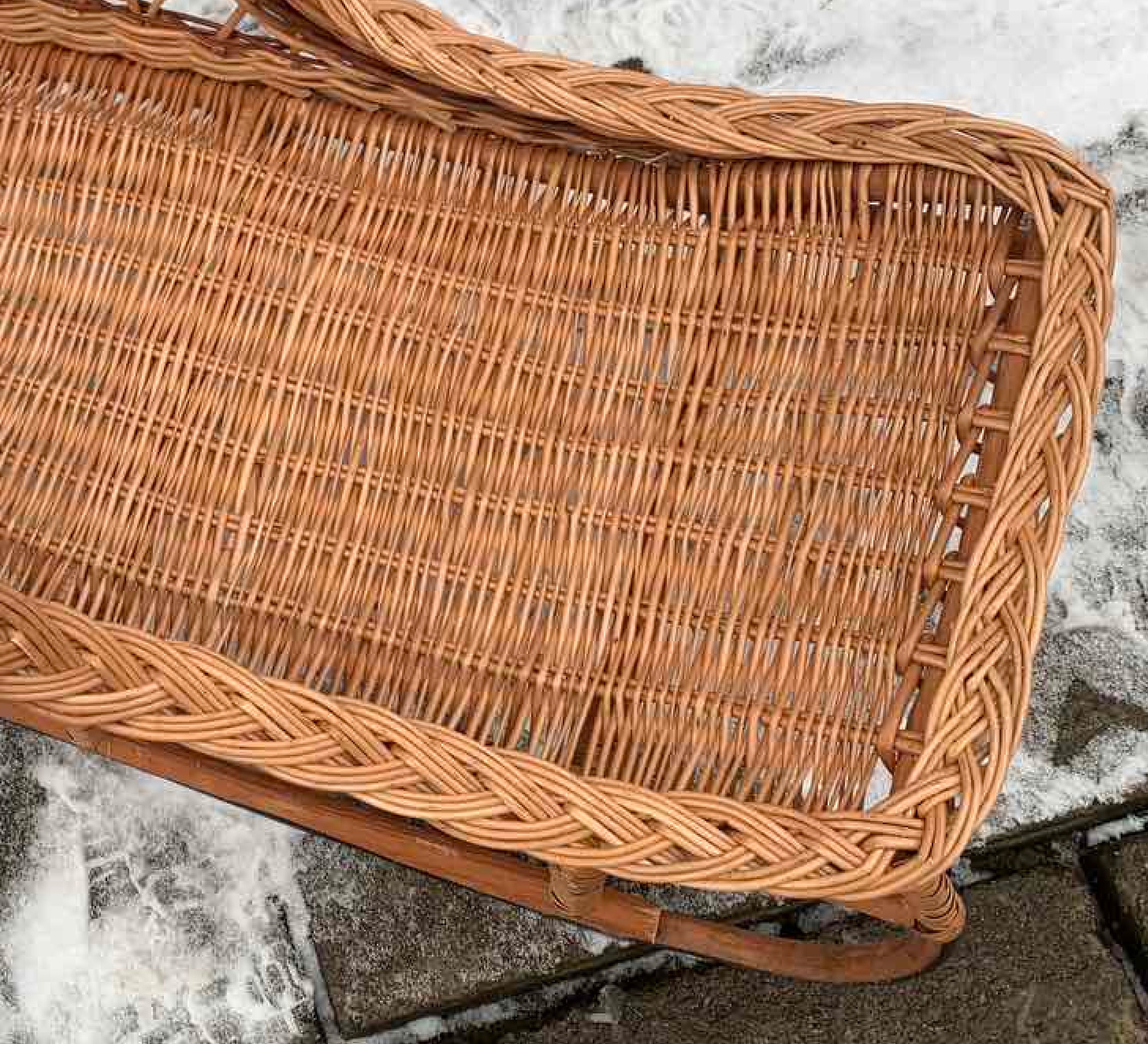 Children's Sleigh, Winter Holiday Sled, Wicker Sleigh, Rattan Outdoor ...