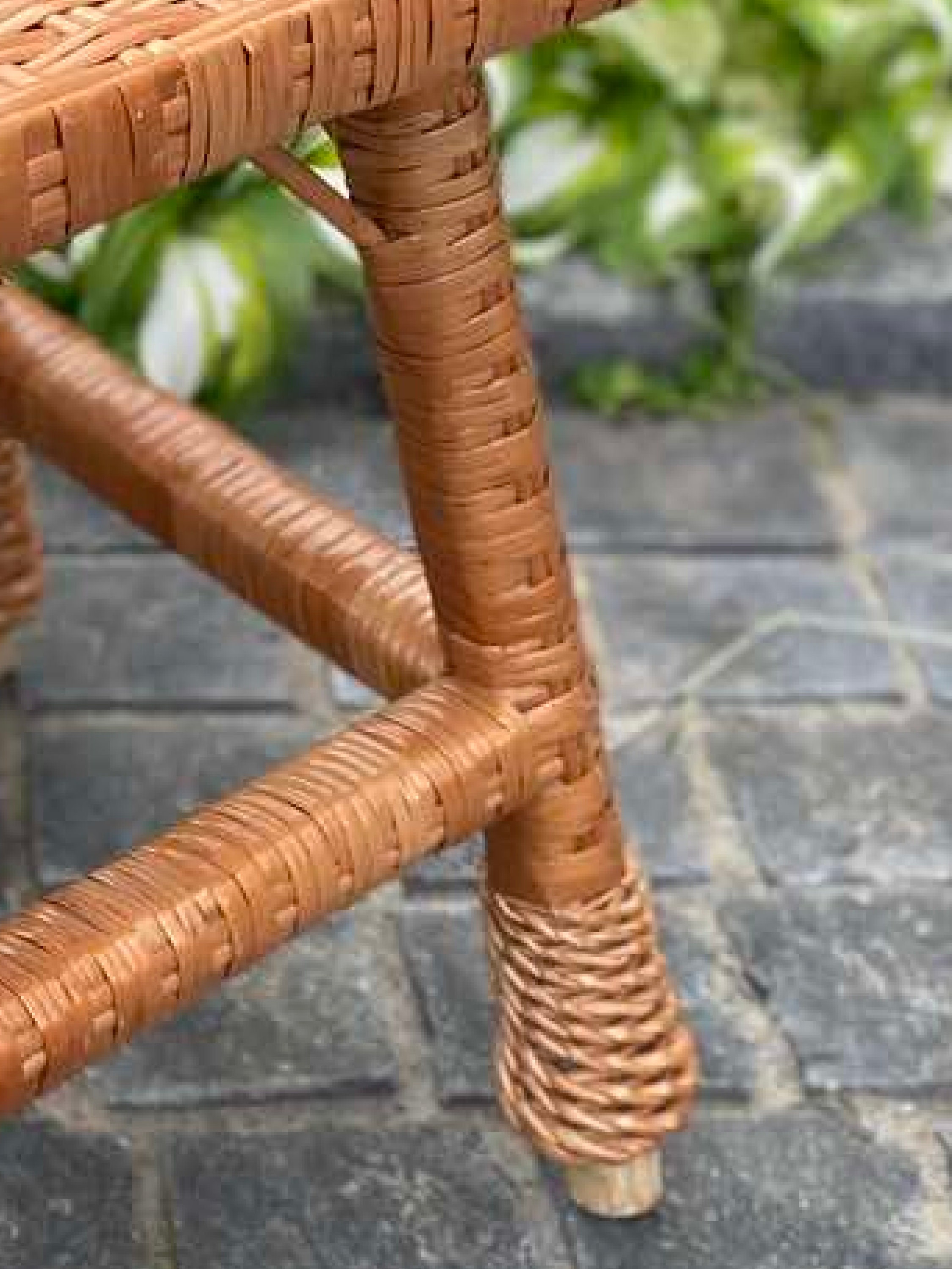 Stools for Kitchen, Wicker Stool, Wooden Stool, Small Wooden Chair, Mid ...