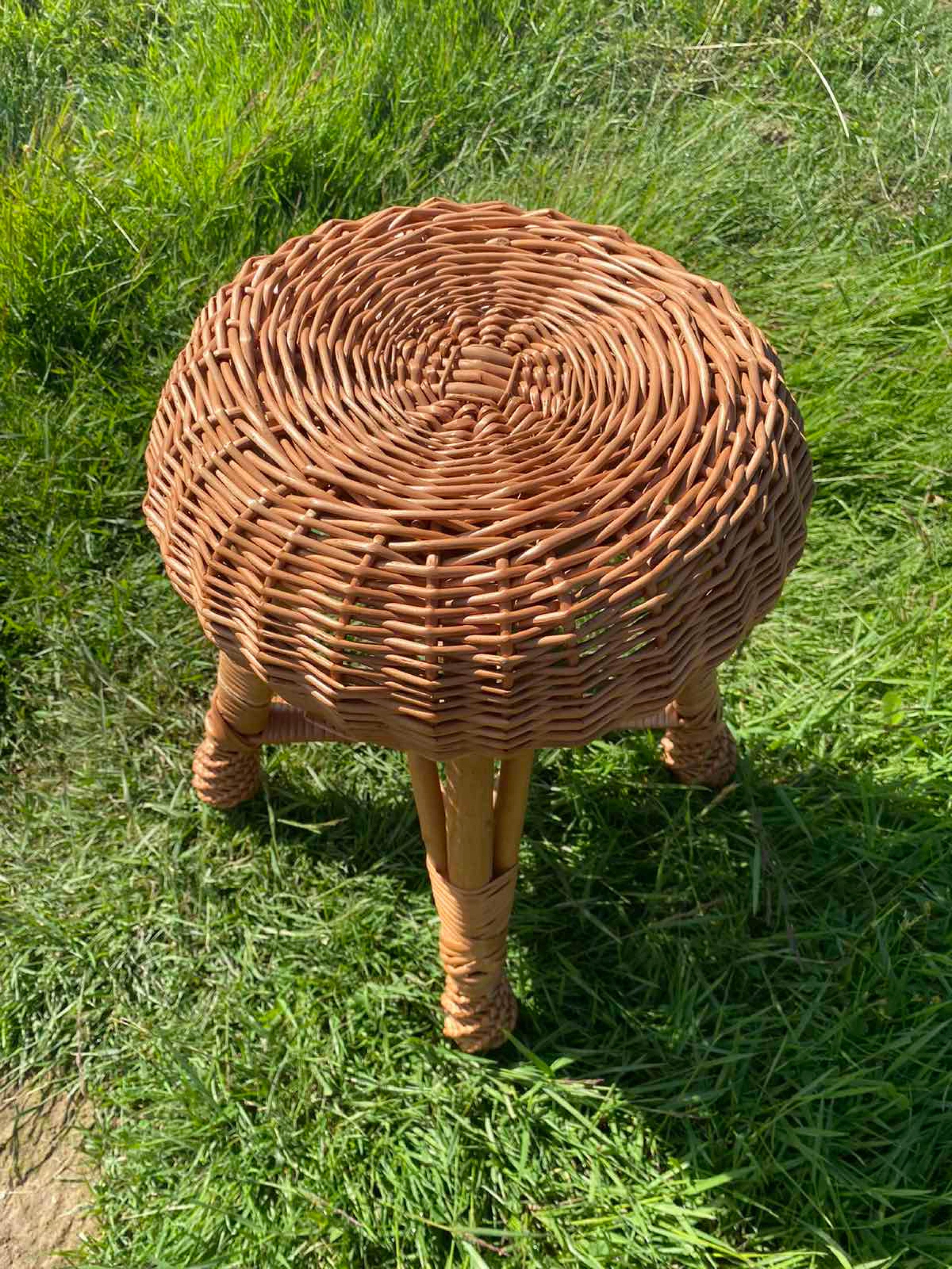 Wicker Stool Childs Bench Kids Stool Small Wooden Chair - Etsy