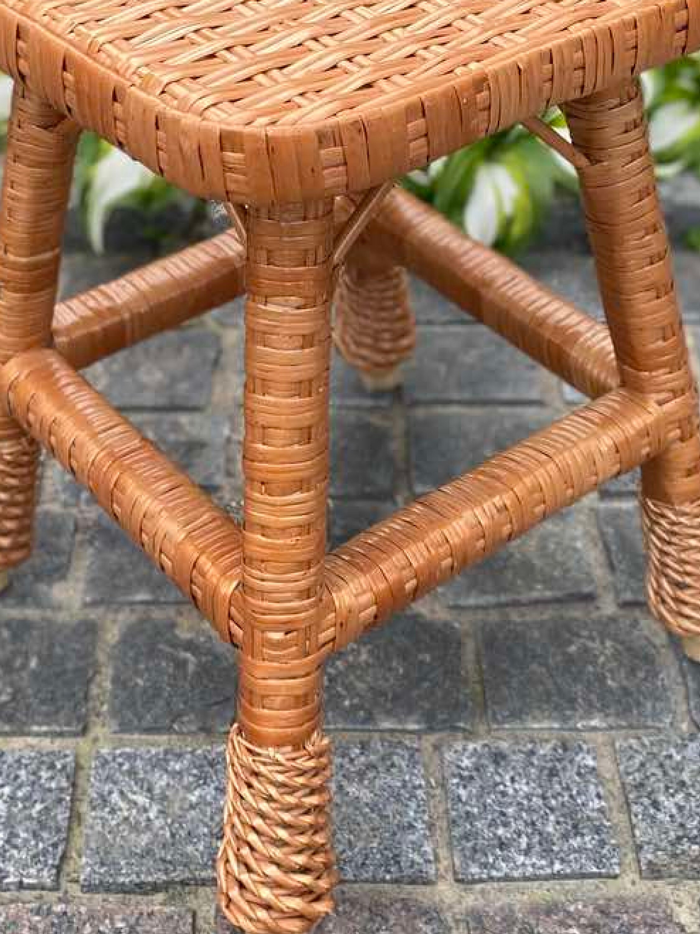 Stools for Kitchen, Wicker Stool, Wooden Stool, Small Wooden Chair, Mid ...