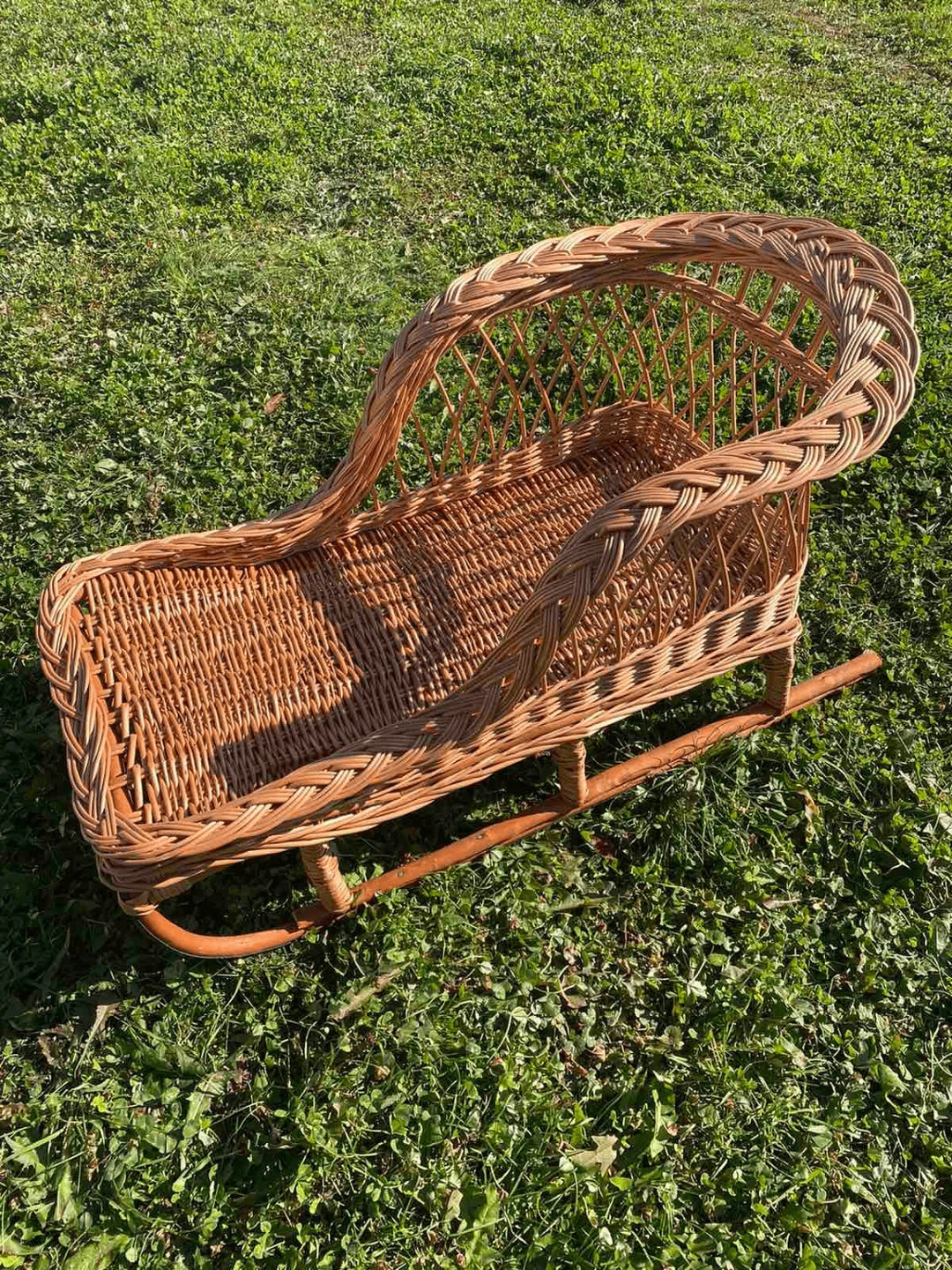 Wicker Sleigh, Children's Sleigh, Rattan Outdoor Sleigh, Christmas Sled ...