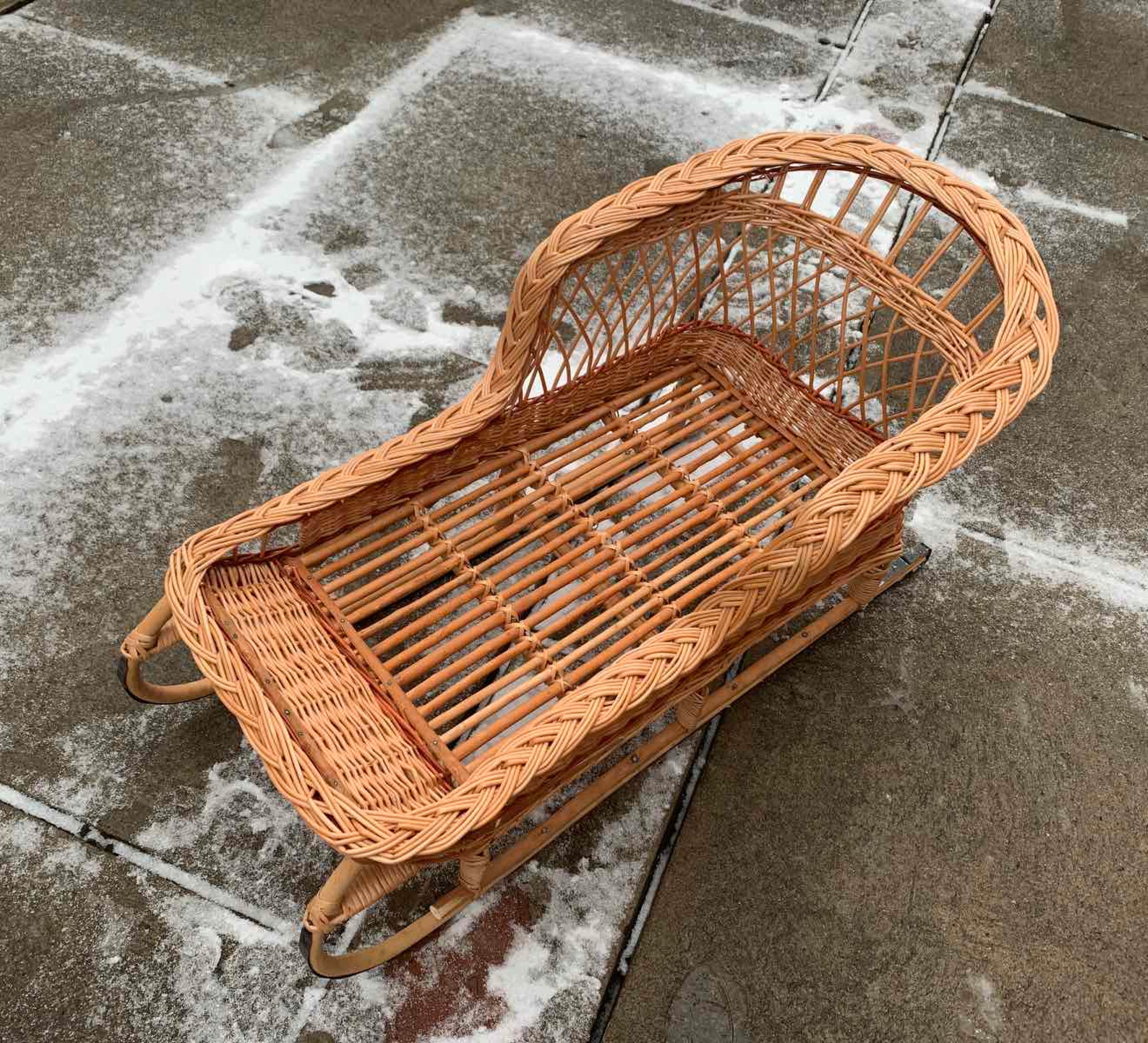 Wicker Sleigh, Rattan Outdoor Sleigh, Christmas Sled, Children's Sleigh ...
