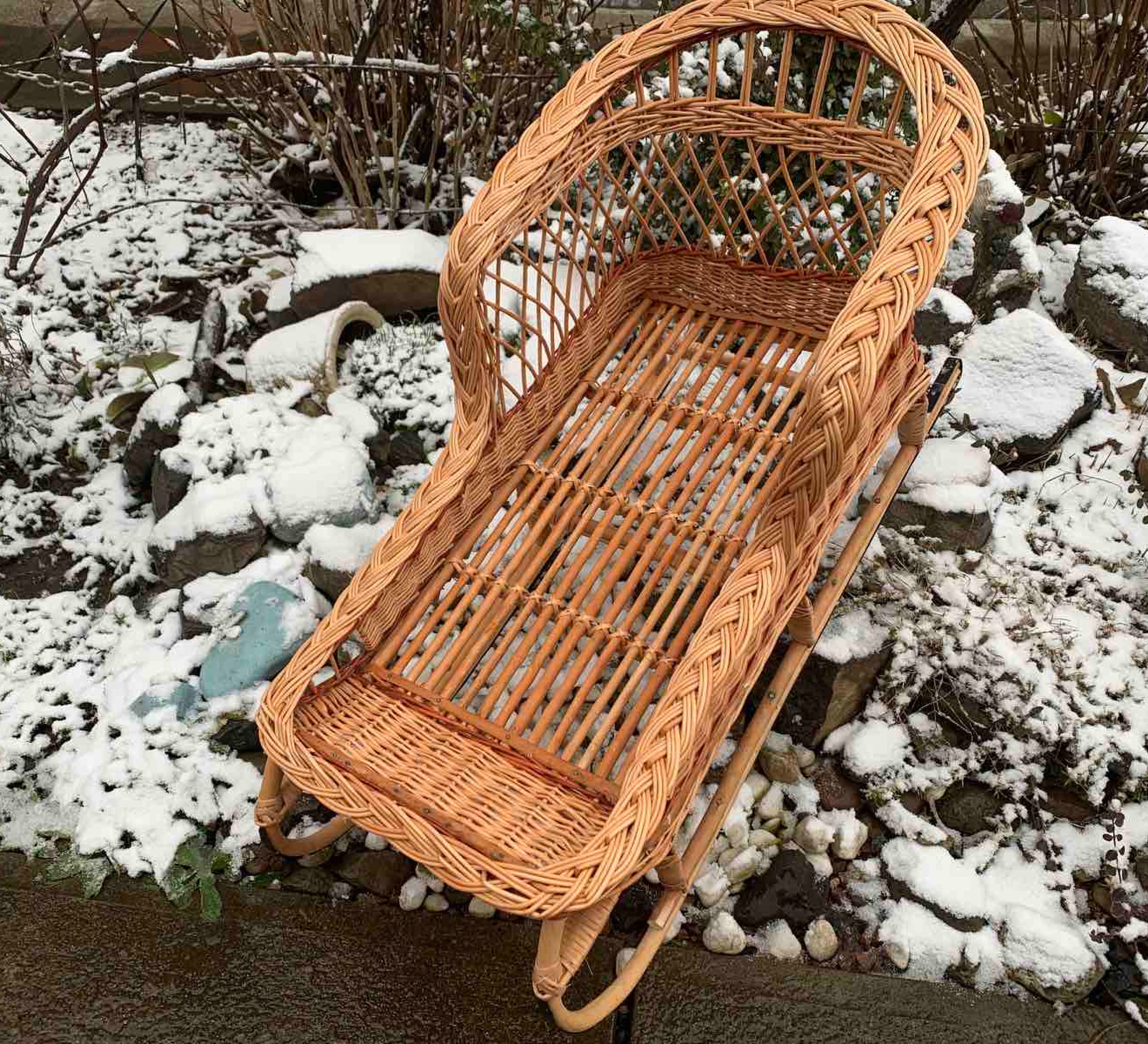 Wicker Sleigh, Rattan Outdoor Sleigh, Christmas Sled, Children's Sleigh ...