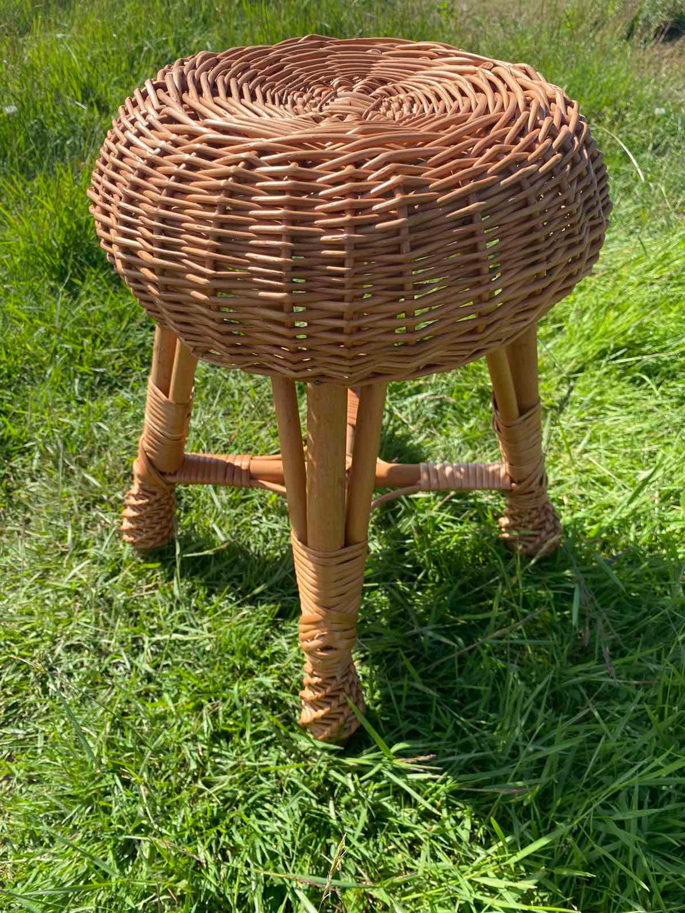 Wicker Stool Childs Bench Kids Stool Small Wooden Chair - Etsy