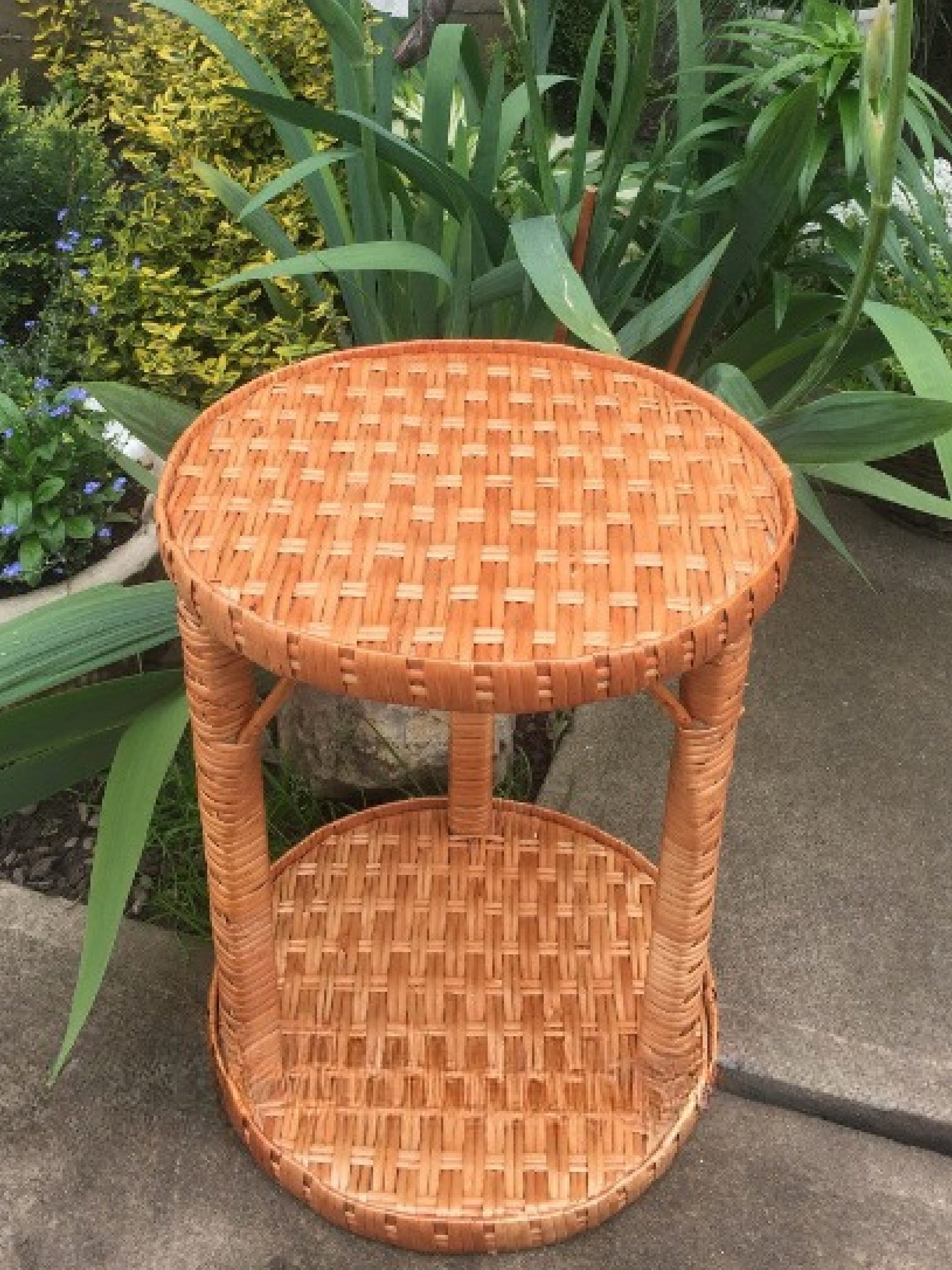 Small Coffee Table, Wicker Table, Retro Side Table, Side Table Mid ...