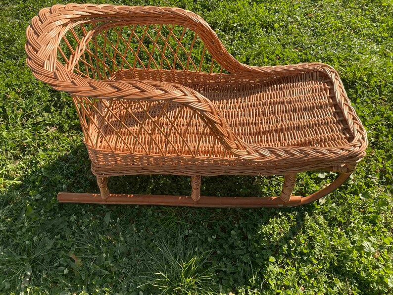 Wicker Sleigh, Children's Sleigh, Rattan Outdoor Sleigh, Christmas Sled ...