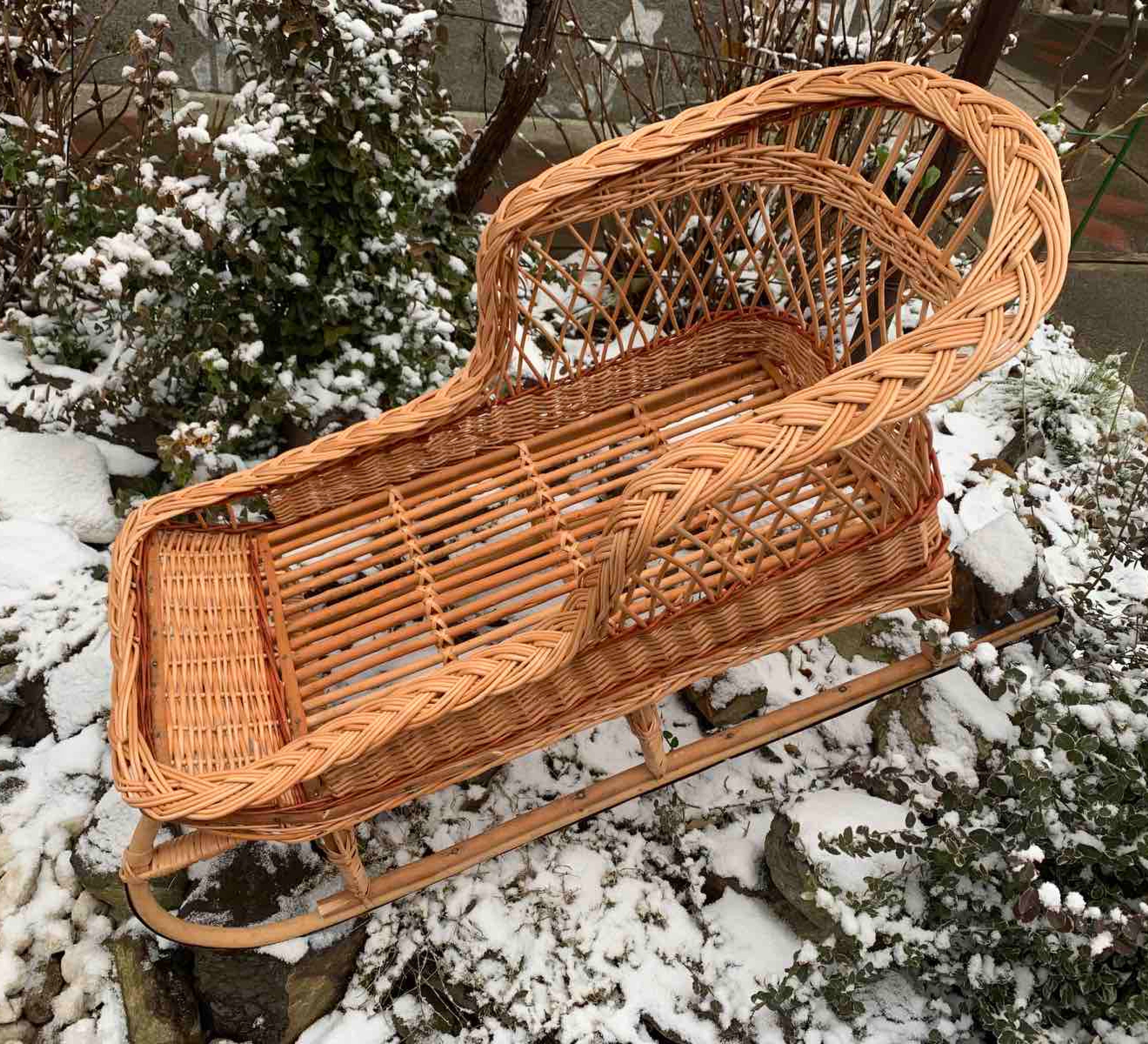 Wicker Sleigh, Rattan Outdoor Sleigh, Christmas Sled, Children's Sleigh ...