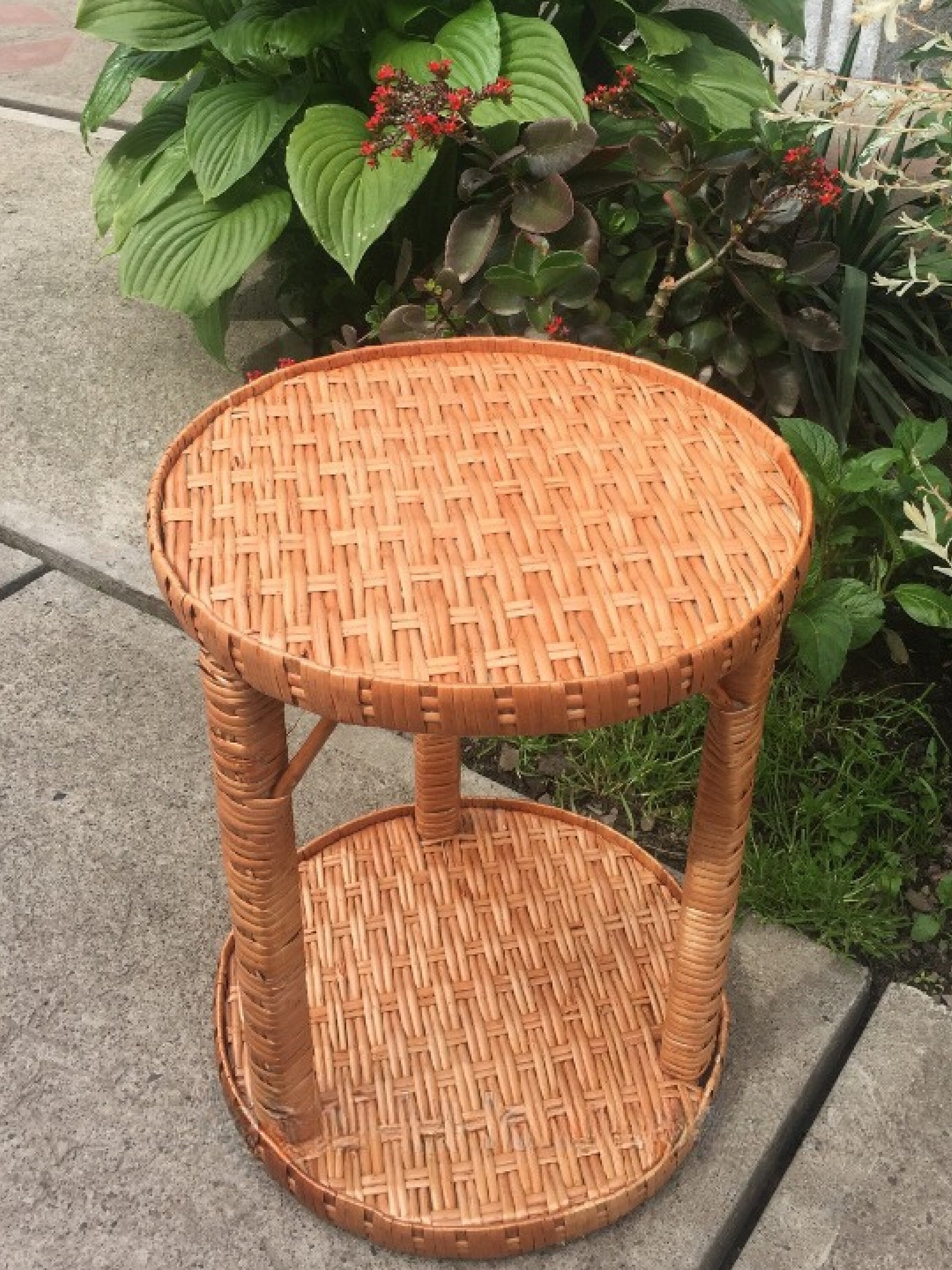 Small Coffee Table, Wicker Table, Retro Side Table, Side Table Mid ...