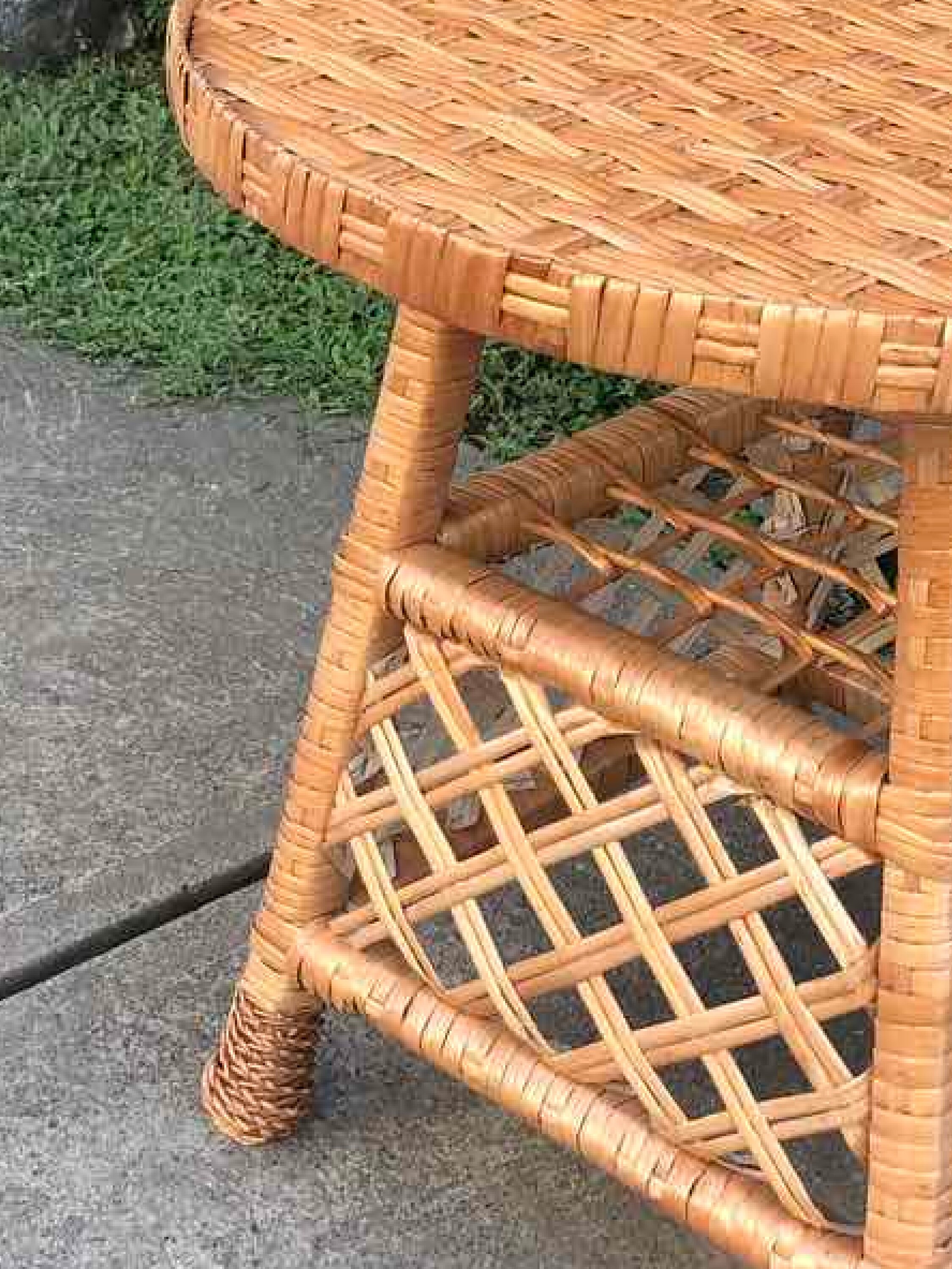 Wicker Coffee Table, Round Coffee Table, Rattan Side Table, Round End ...