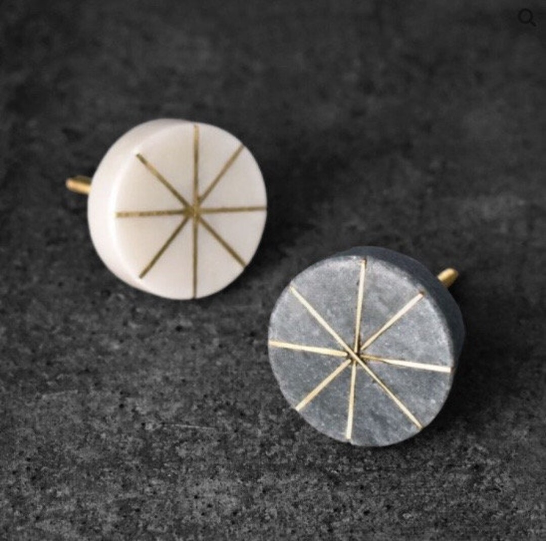 Beautiful Stone Brass Inlay Knob Pull Handle Drawer Knob Furniture Knob ...