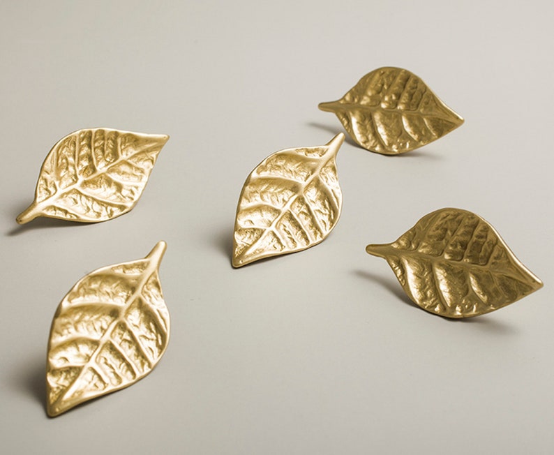 Beautiful Leaf Shaped Brass Knob Kitchen Cabinet Knob - Etsy