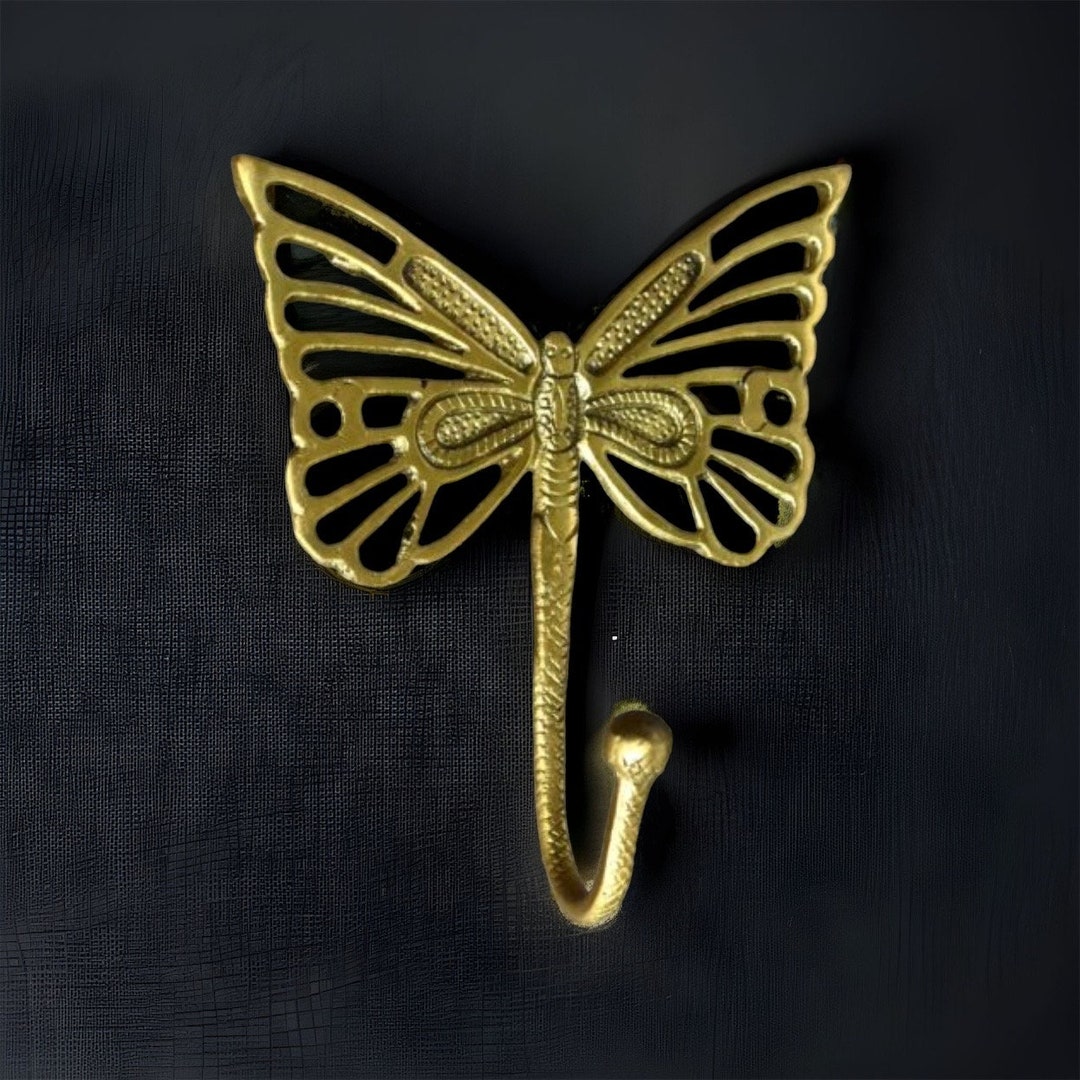 Beautiful Butterfly Brass Hook Beautiful Coat Hook Wall Hanger Vintage ...
