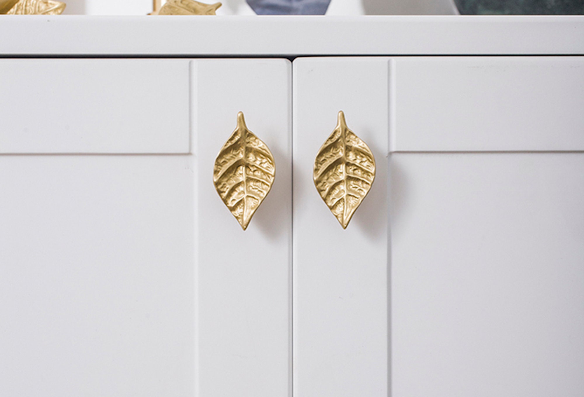 Beautiful Leaf Shaped Brass Knob Kitchen Cabinet Knob - Etsy