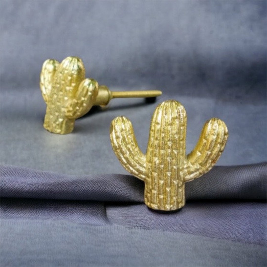 Beautiful Cactus Gold Knob | Kitchen Cabinet Knob | Drawer Knob | Furniture Knob | Cabinet Knob ...