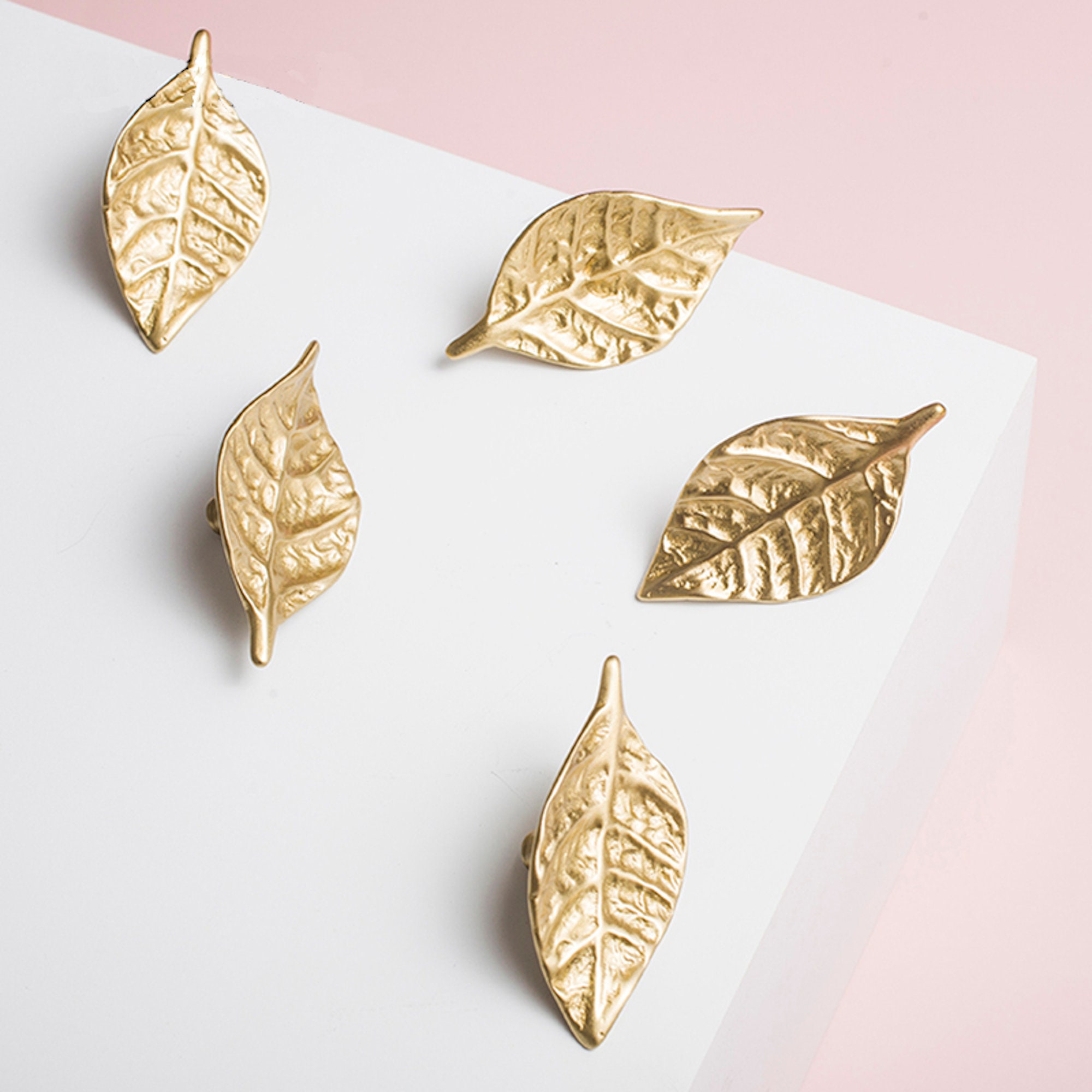 Beautiful Leaf Shaped Brass Knob Kitchen Cabinet Knob - Etsy