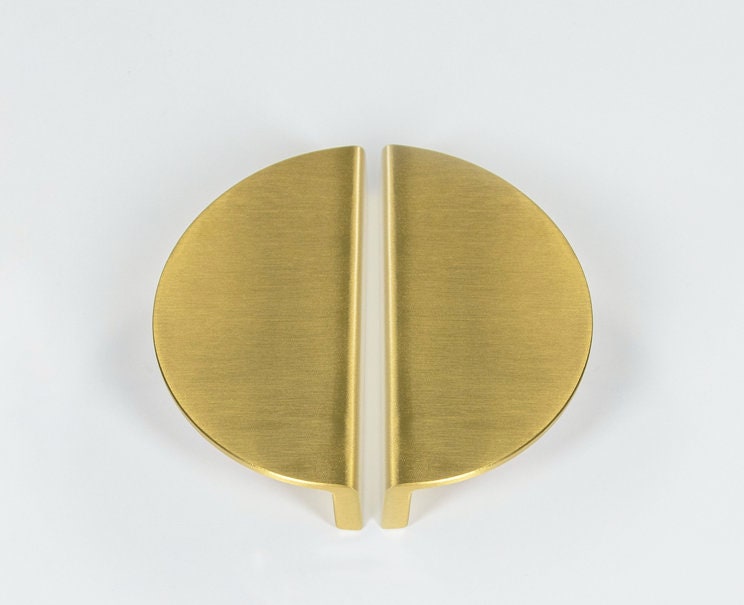 Brass Half Moon Handle Beautiful Handle Flat Round Handle - Etsy UK