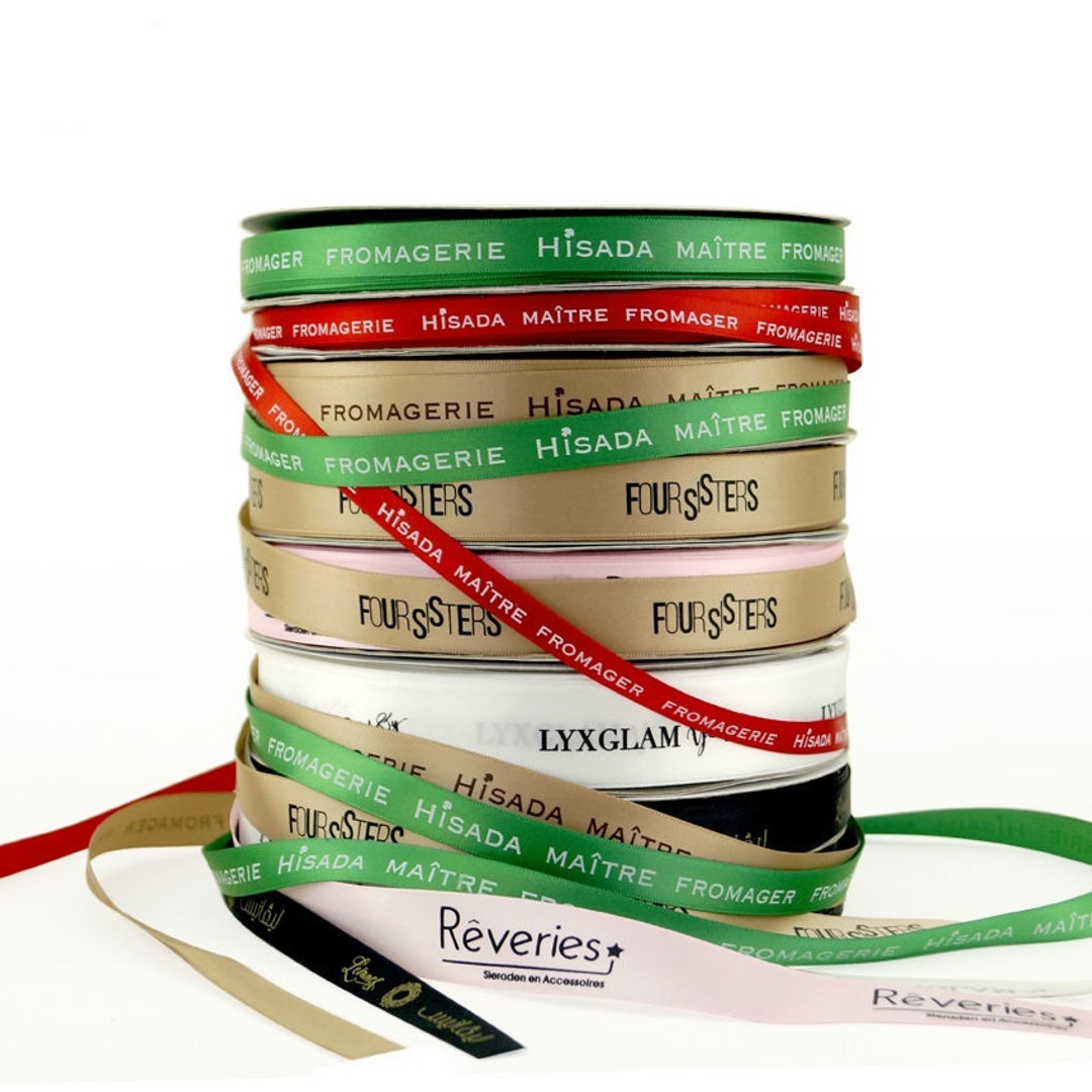 6mm-100mm Custom Printed Flat Ribbon Personalized Logo Polyester Ribbon ...