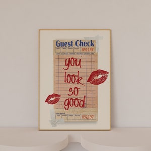 You Look so Good Guest Check, Guest Check Love Print, Cute Valentines ...