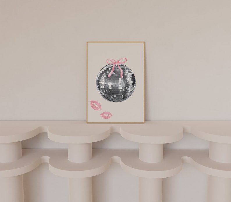 Disco Cherry Poster Set, Disco Ball Print, Trendy Cherry Wall Art ...