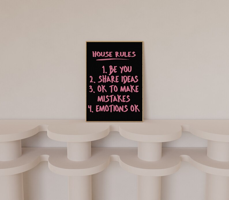 Trendy Rules Art Print, Rules Retro Poster, Home Decor Wall Art ...