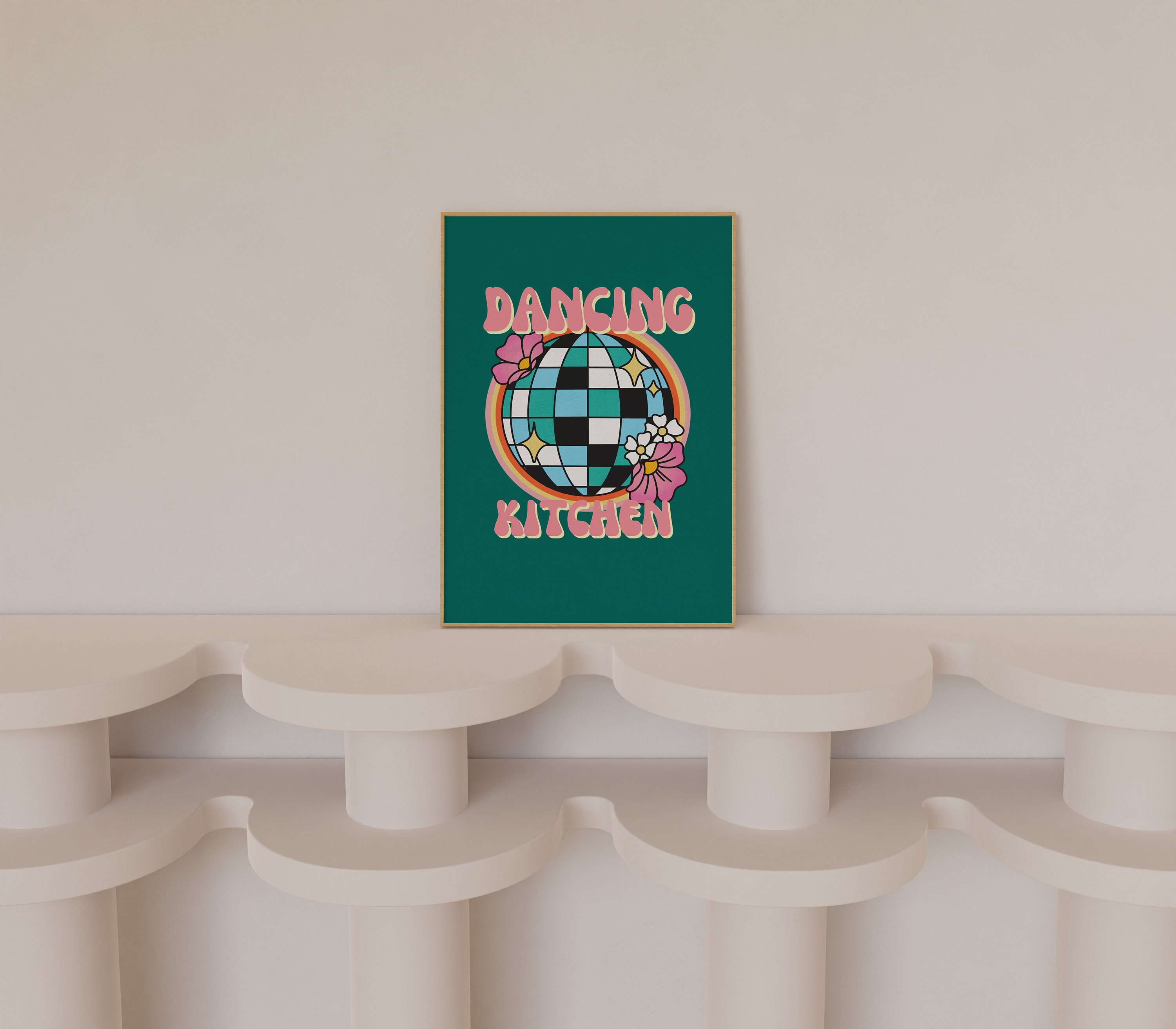 Retro Dancing Kitchen Print Kitchen Disco Wall Print Funny - Etsy