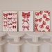 Coquette Room Decor Set, Watercolor Bows Print, Retro Trendy Aesthetic ...