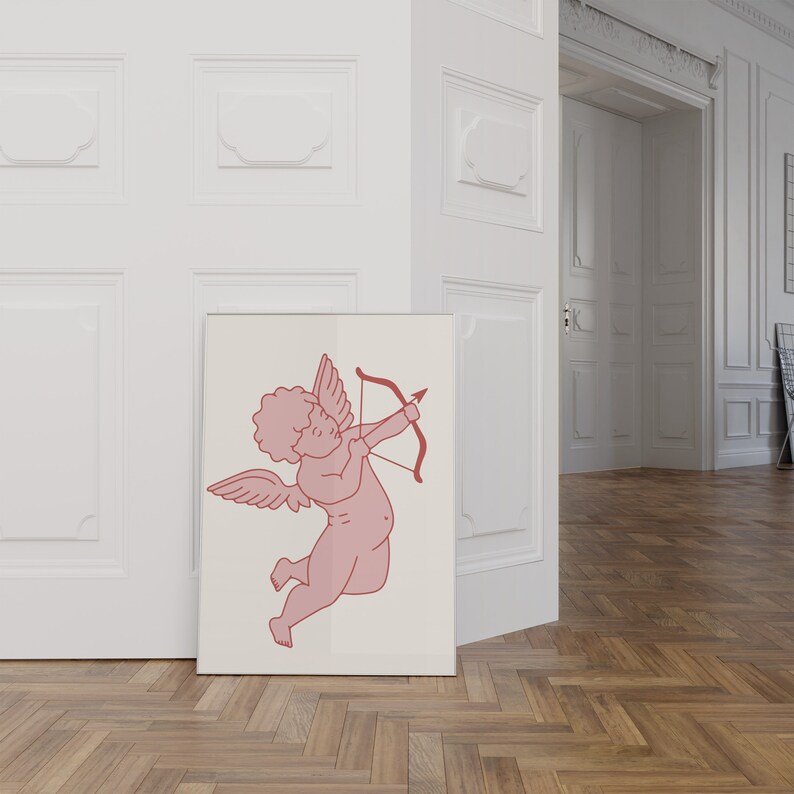 Angel Wall Art, Valentine's Poster, Cupid Art Print, Love Amur Print ...