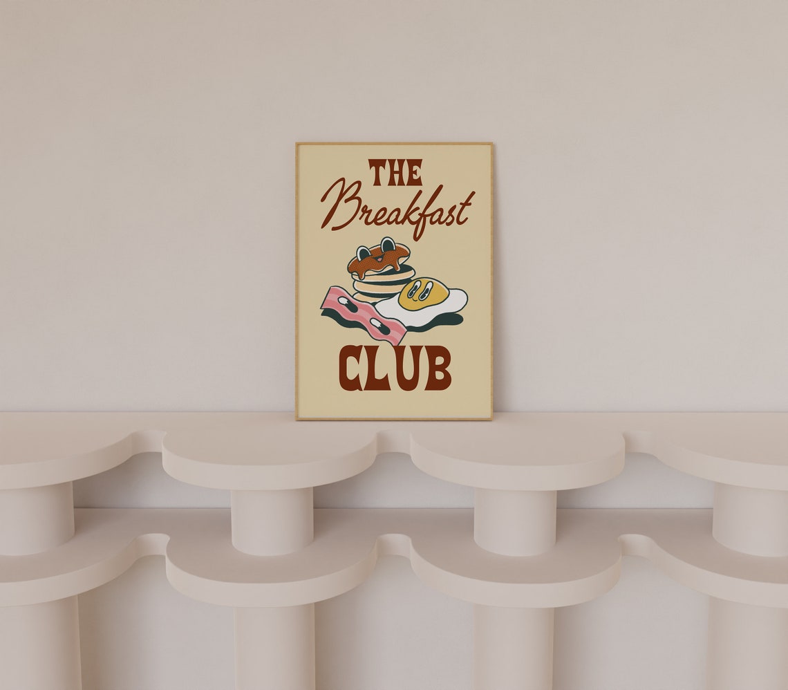 The Breakfast Club, Cute Kitchen Wall Print, Retro Food Wall Decor ...