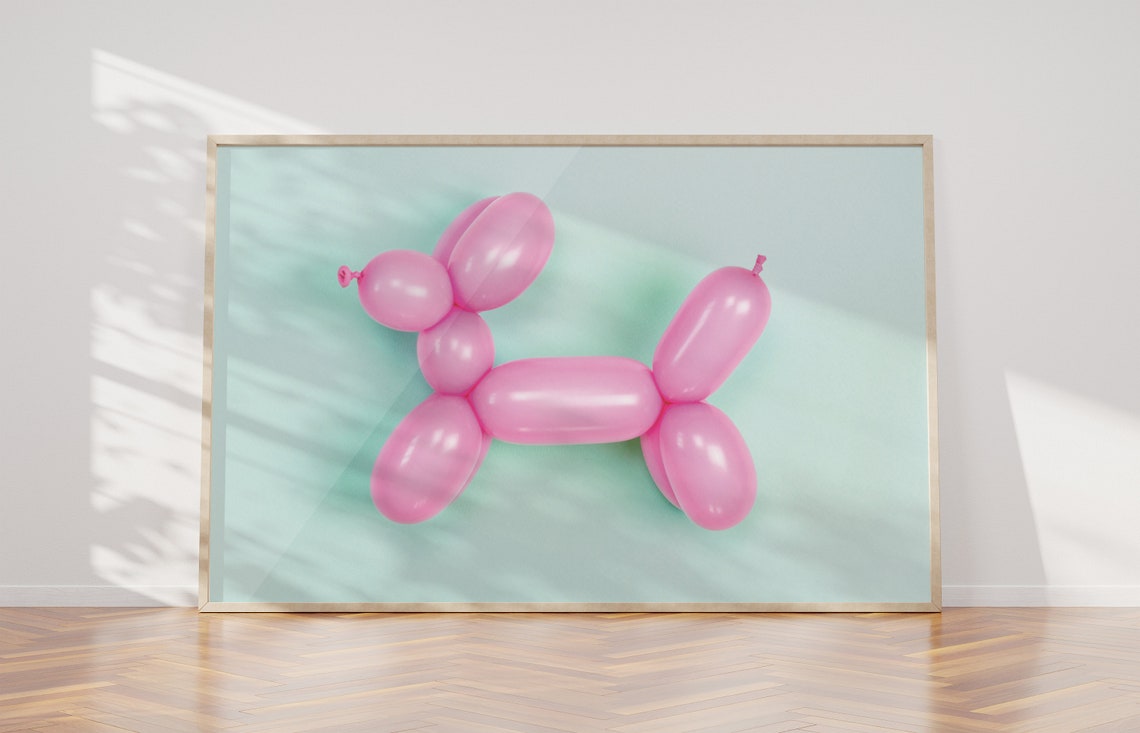 Trendy Ballon Dog Print, Funny Balloon Dog Lover, Pink Ballon Dog Print ...
