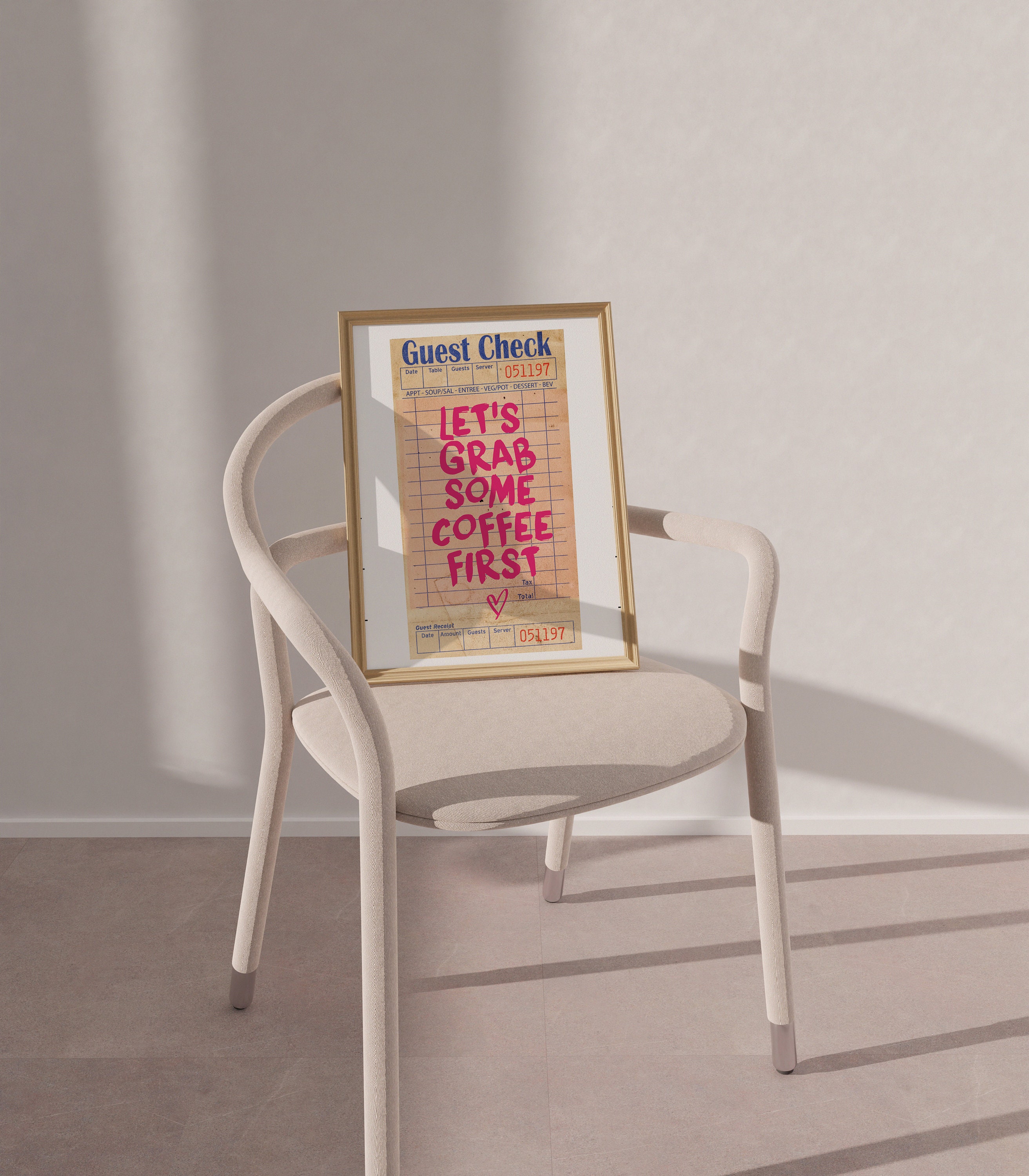 Let's Grab Some Coffee First, Guest Check Poster, Coffee First, Coffee ...