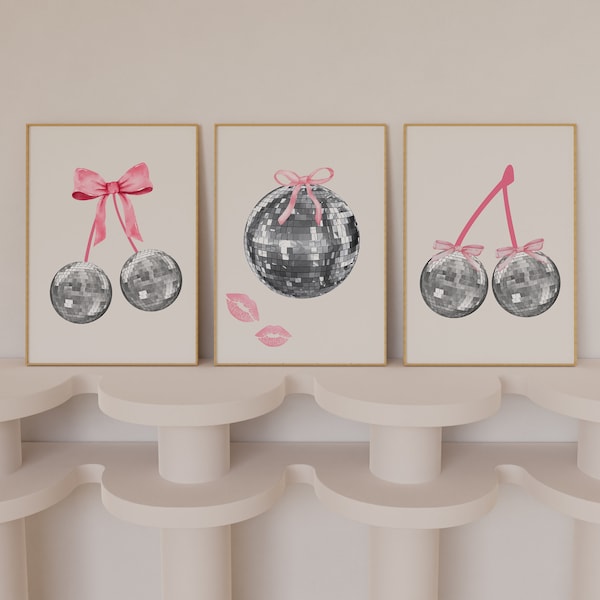 Pink Disco Cherry Wall Art - Etsy