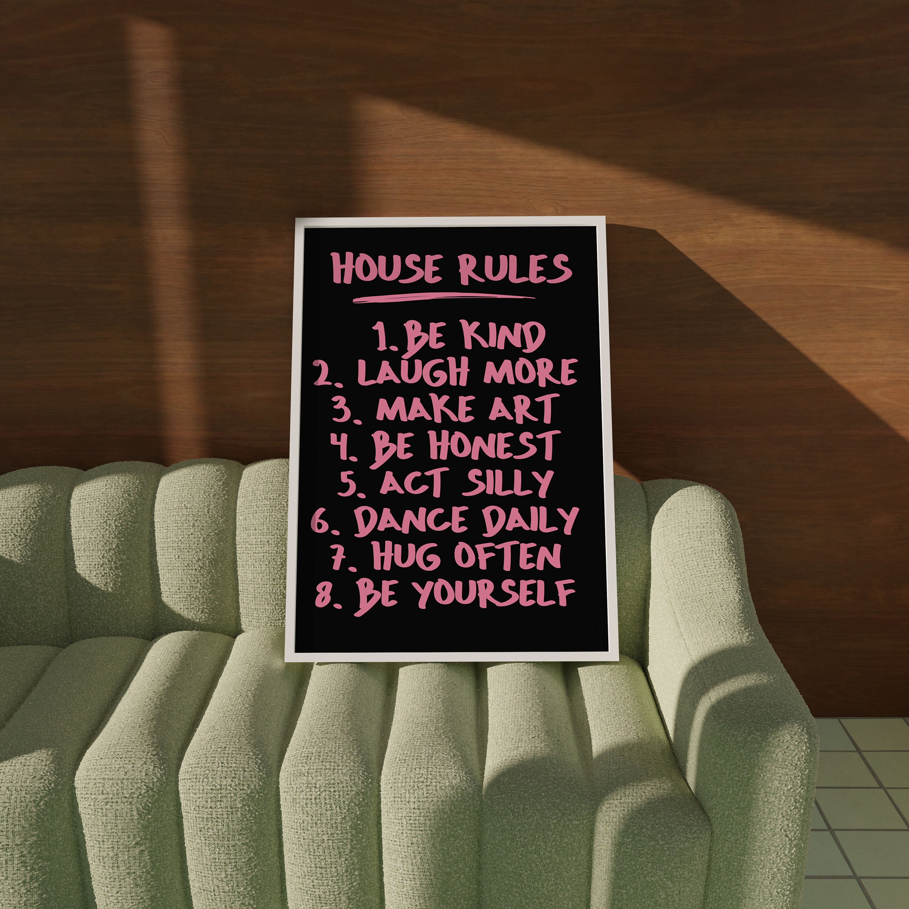 House Rules Wall Art, Trendy House Rules Wall Decor, House Rules Art ...