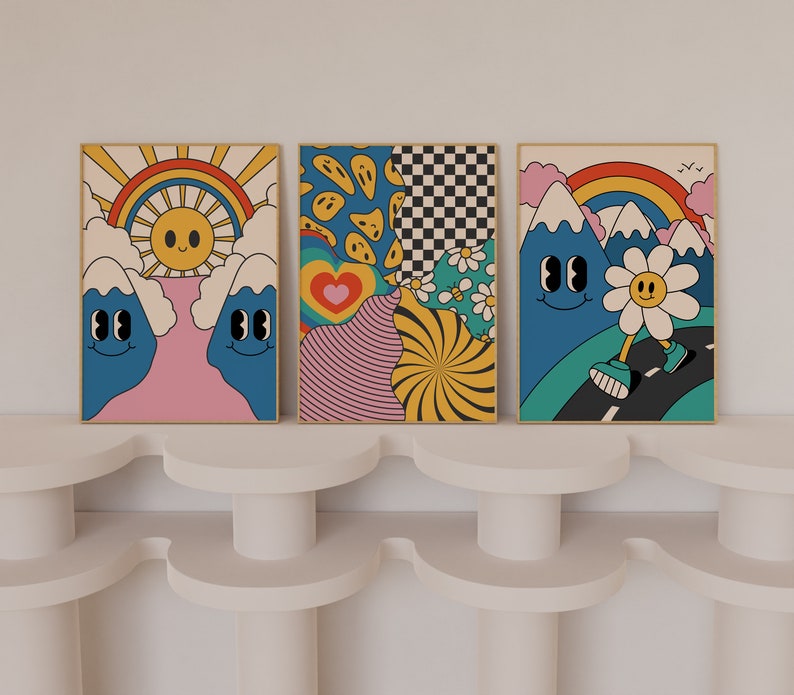 Trendy Groovy Poster, 70s Groovy Collections Wall Print, Retro Wall Art ...