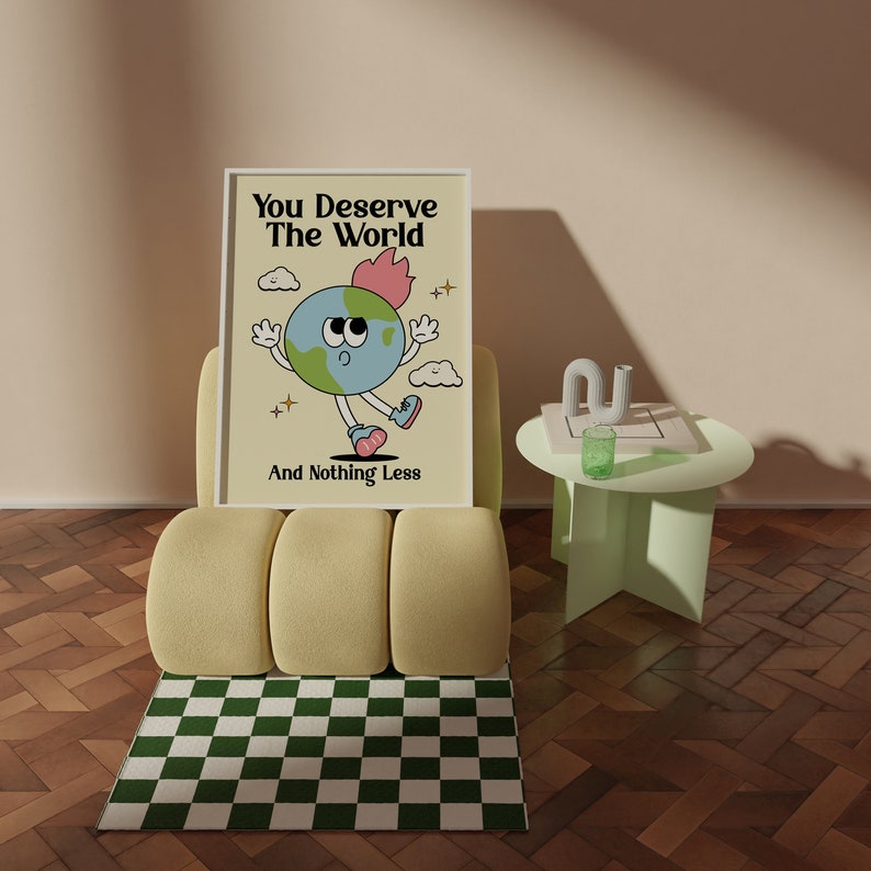 Retro Style Cartoon Print, Retro Character Print, Affirmations Print ...