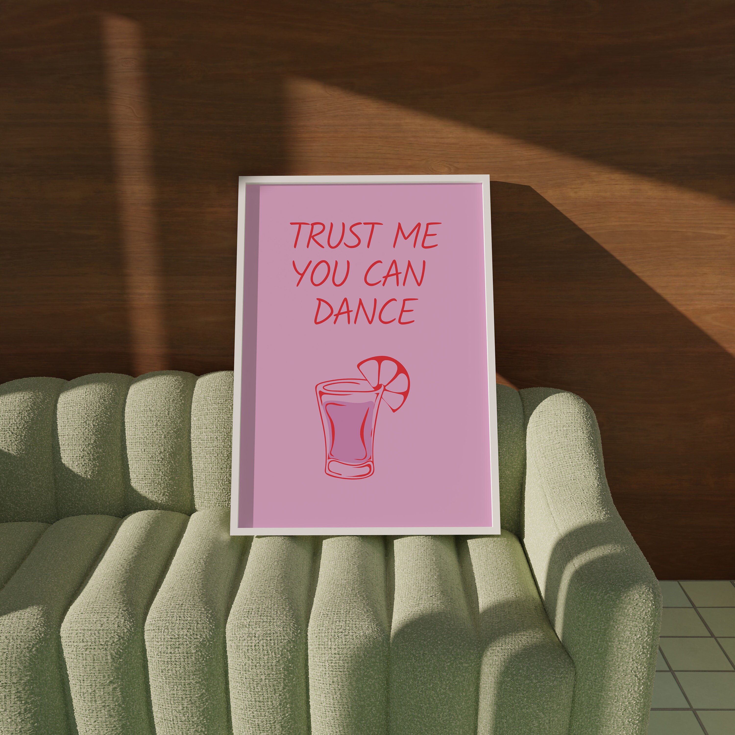 Trust Me You Can Dance, Alcohol Print, Pink Cocktail Art, Bar Cart ...