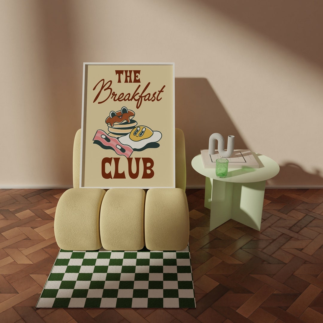 The Breakfast Club, Cute Kitchen Wall Print, Retro Food Wall Decor ...