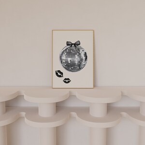 Disco Ball Cherries Art Print Poster Set, Disco Ball With Bow Poster ...