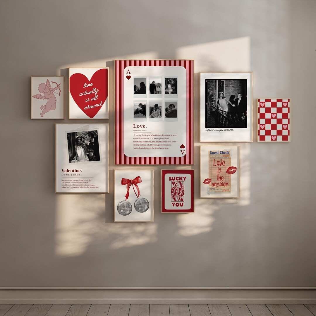 Valentines Wall Art Personalized, Valentines Day Gift, Custom Polaroid ...