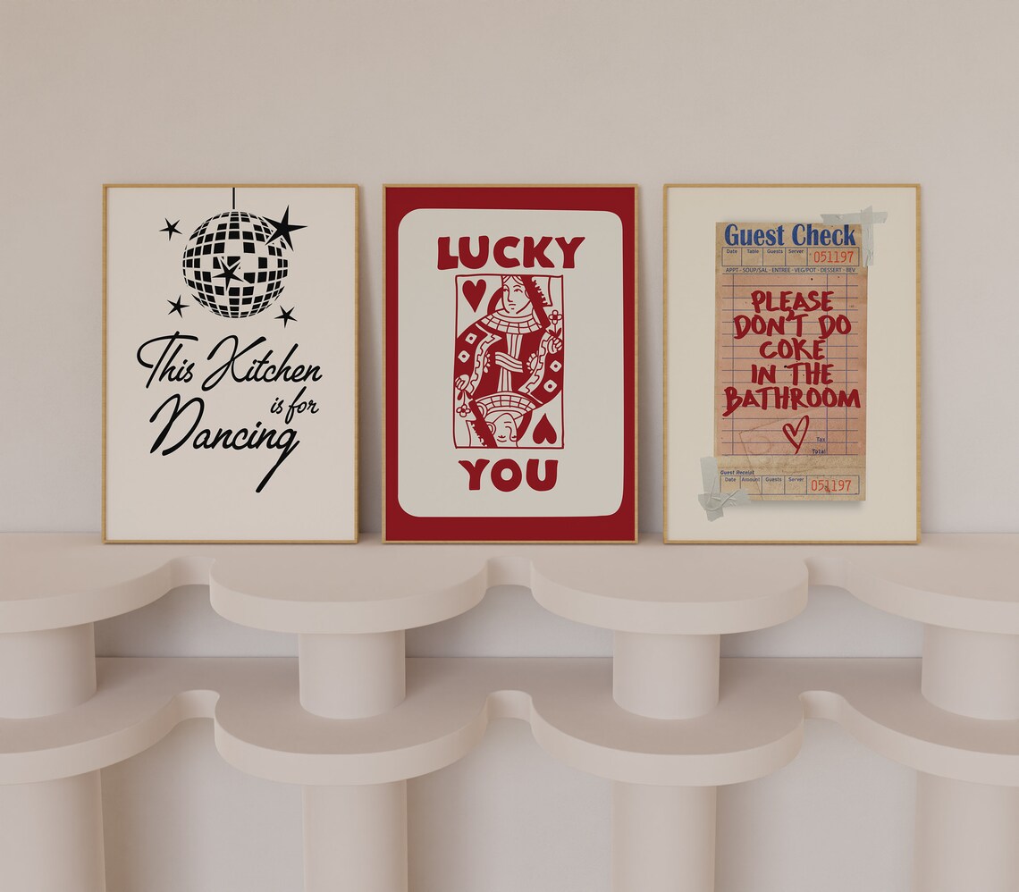 30 Print Poster Gallery Wall Set, Trendy Bar Cart Art, Yk2 Print Set ...