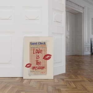 Love is the Answer Guest Check, Valentines Day, Guest Check Love Print ...