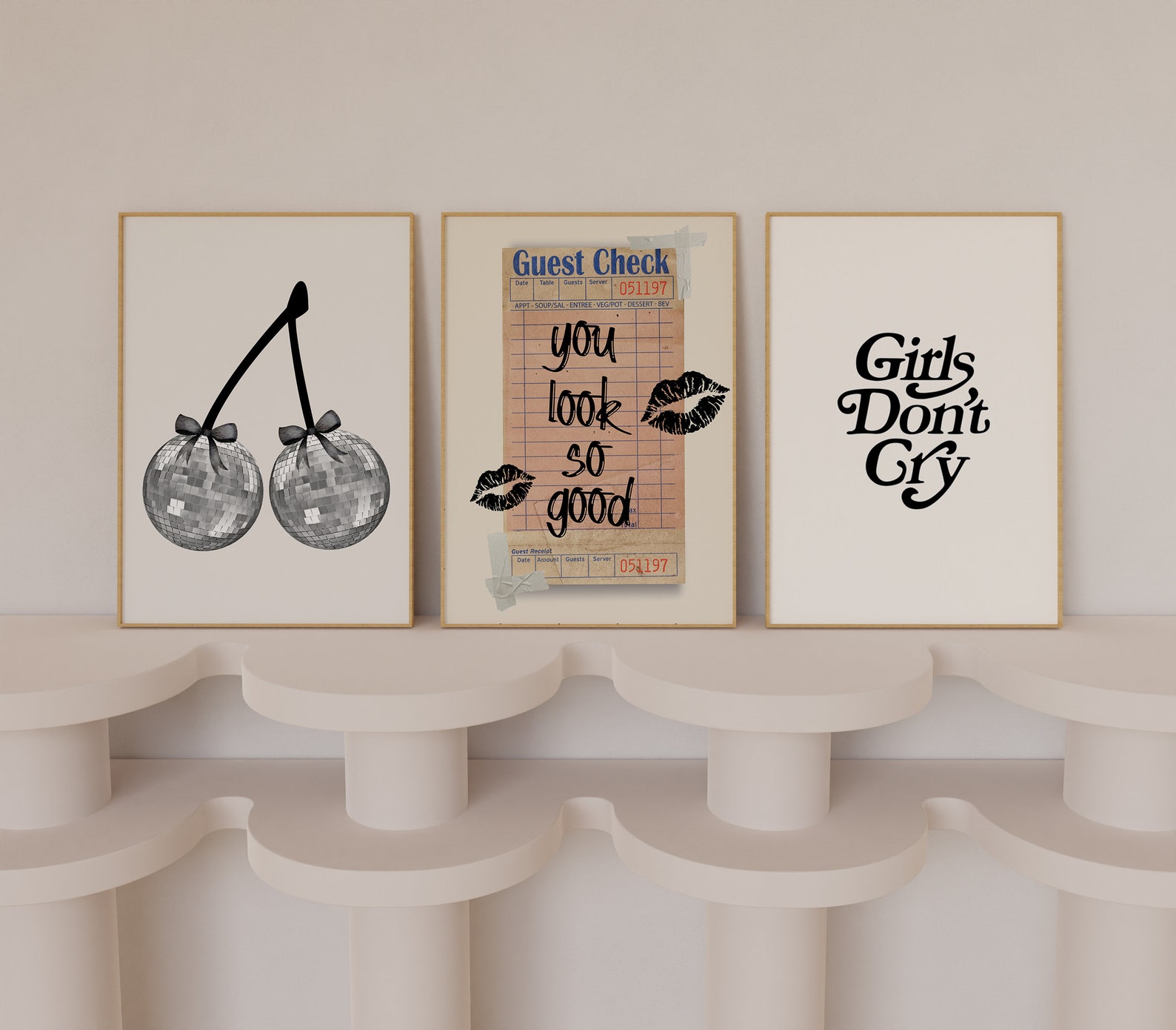 Funky Gallery Wall Set Print, Trendy Disco Ball Art, Retro Funky Wall ...