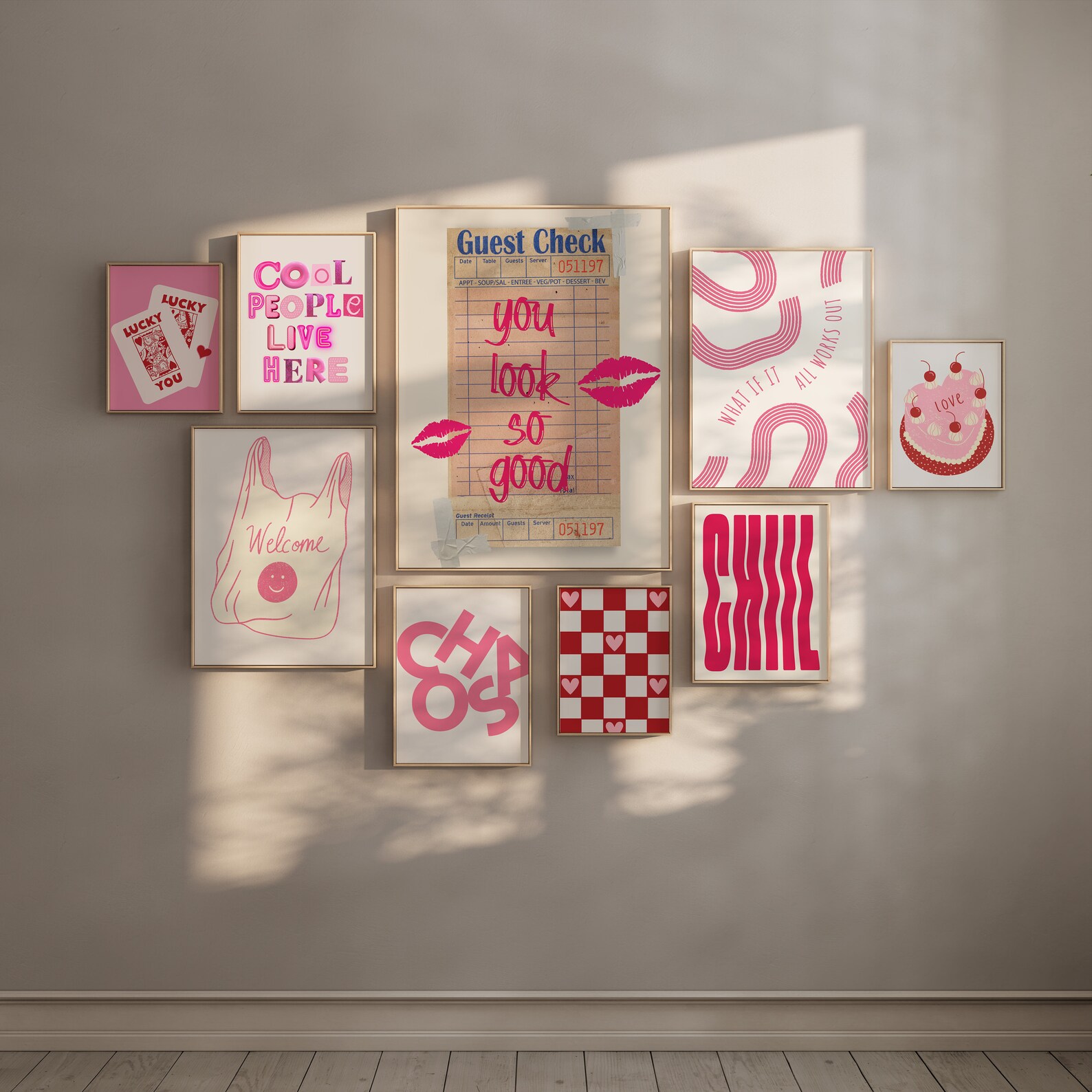 30 Pink Print BUNDLE, Pink Preppy Gallery Wall Set, Pink Gallery Wall ...