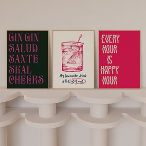 Trendy Happy Hour Print, Printable Home Decor Bar Cart, Trendy Quote ...