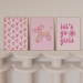 Pink Girly Room Decor, Trendy Pink Bows Wall Art Set of 9, Watercolor ...